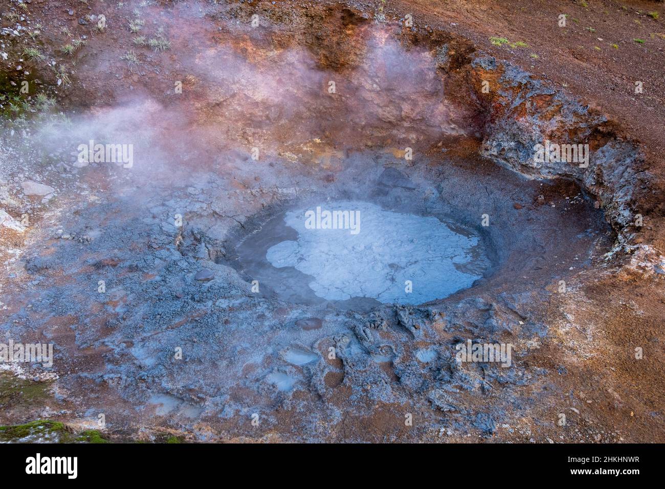 Hike to Reykjadalur Hot Spring Thermal River in Iceland Stock Photo - Alamy