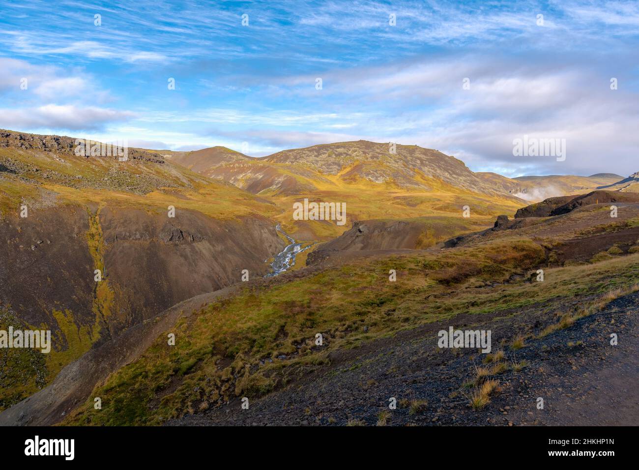 Hike to Reykjadalur Hot Spring Thermal River in Iceland Stock Photo - Alamy