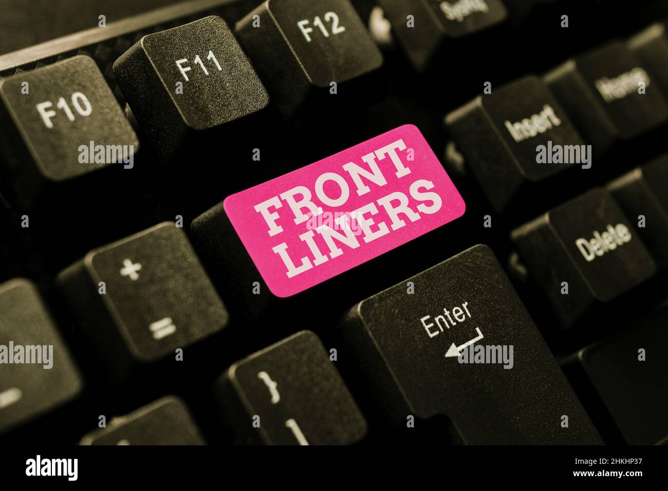 Inspiration showing sign Frontliners. Word Written on most important or ...