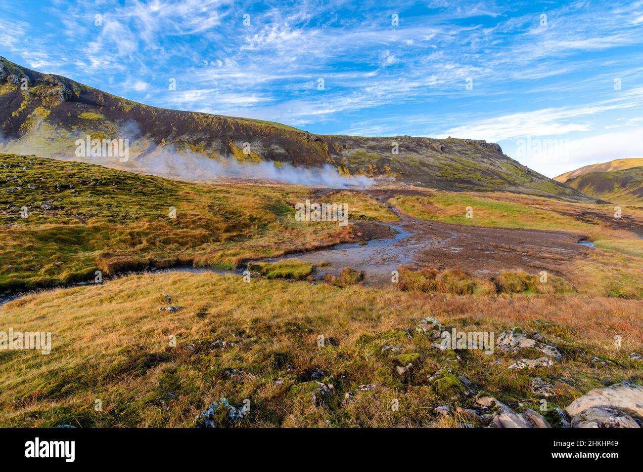 Hike to Reykjadalur Hot Spring Thermal River in Iceland Stock Photo - Alamy