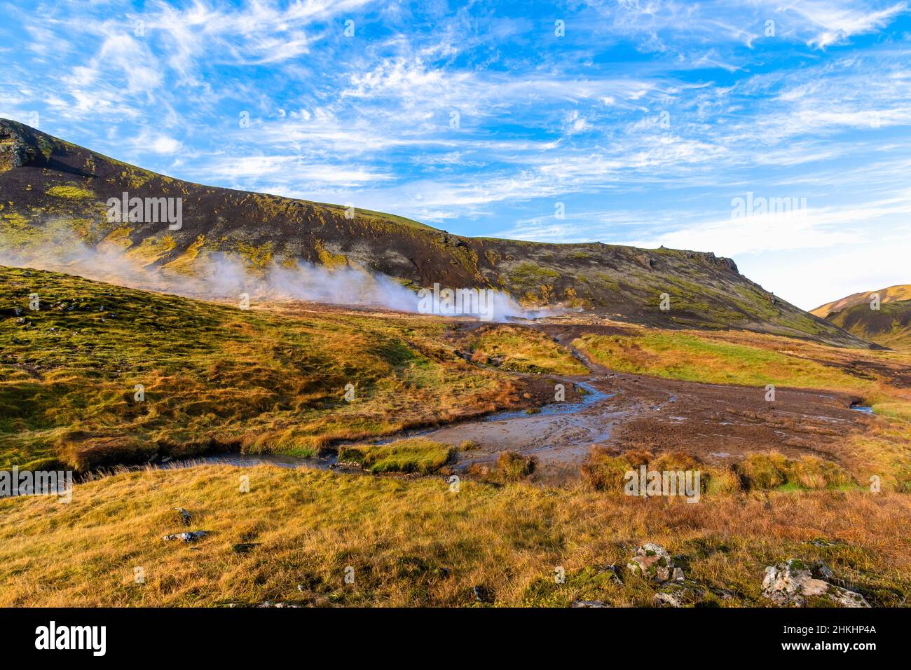 Hike to Reykjadalur Hot Spring Thermal River in Iceland Stock Photo - Alamy