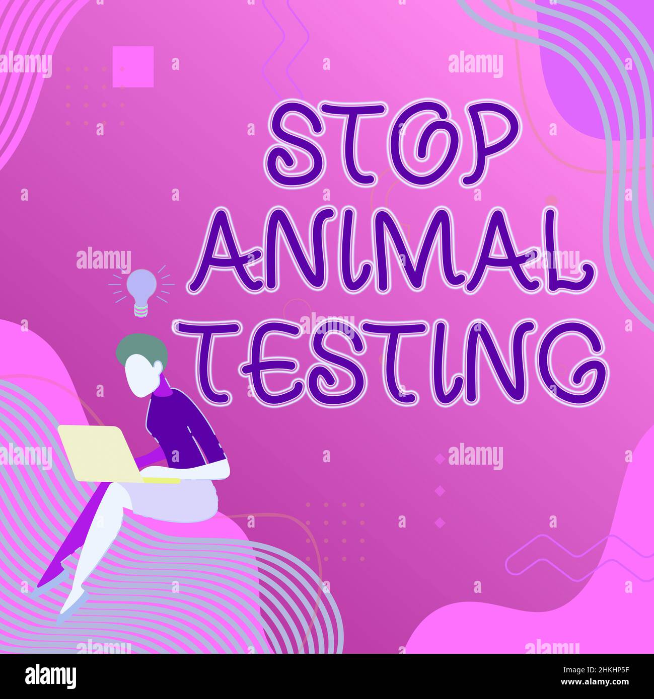 Sign displaying Stop Animal Testing. Word Written on scientific ...