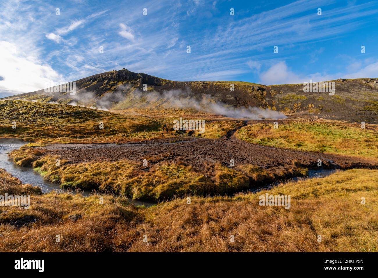 Hike to Reykjadalur Hot Spring Thermal River in Iceland Stock Photo - Alamy