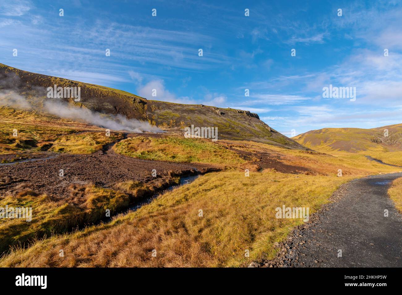 Hike to Reykjadalur Hot Spring Thermal River in Iceland Stock Photo - Alamy