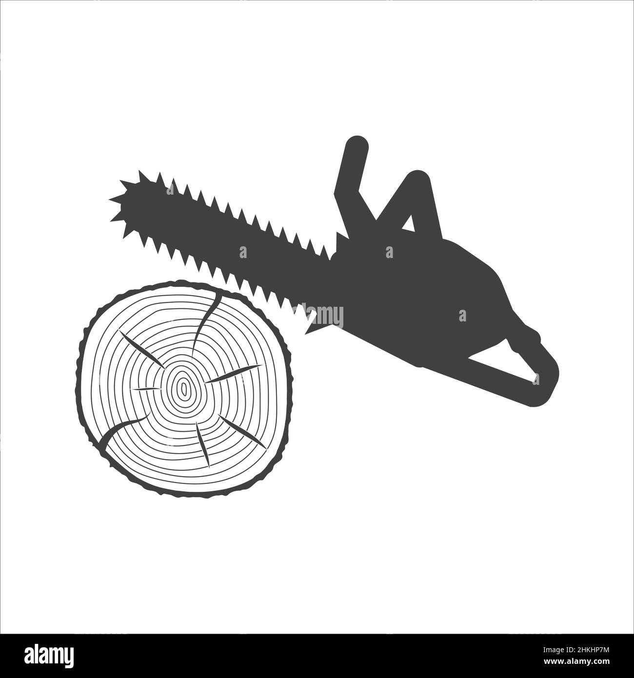 icon of a chainsaw sawing a log. Image on white background Stock Vector ...