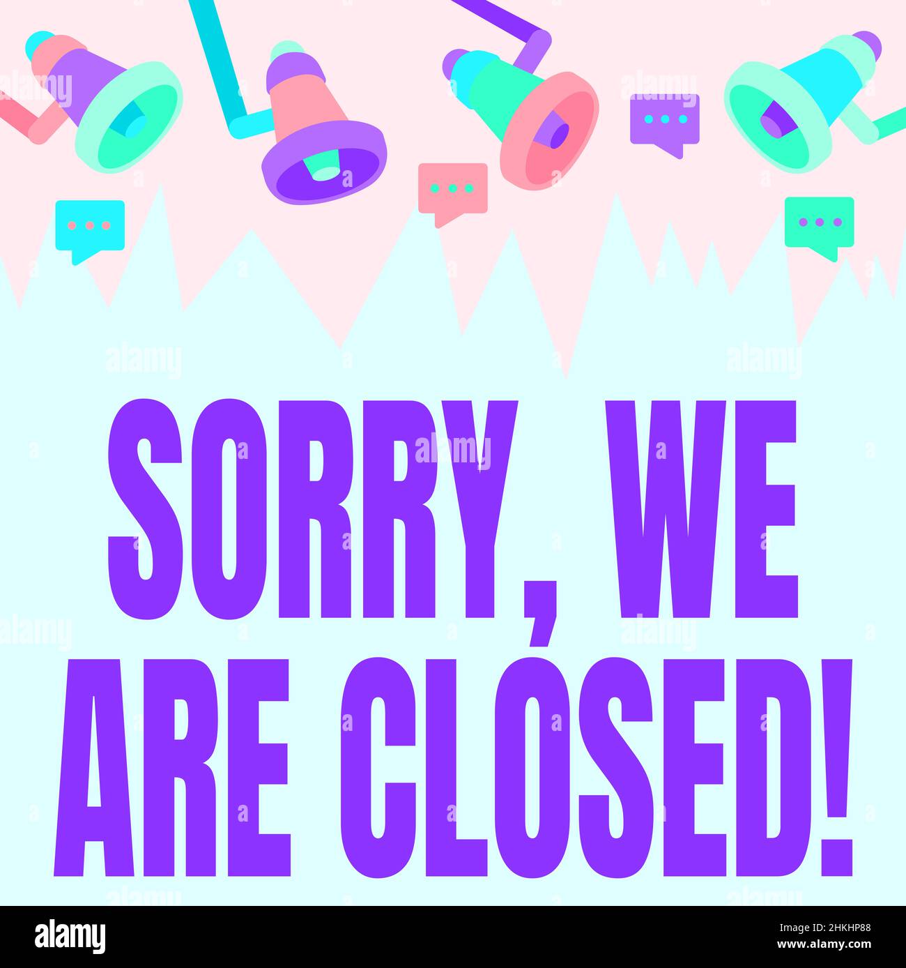 Text caption presenting Sorry, We Are Closed. Word Written on apologize ...
