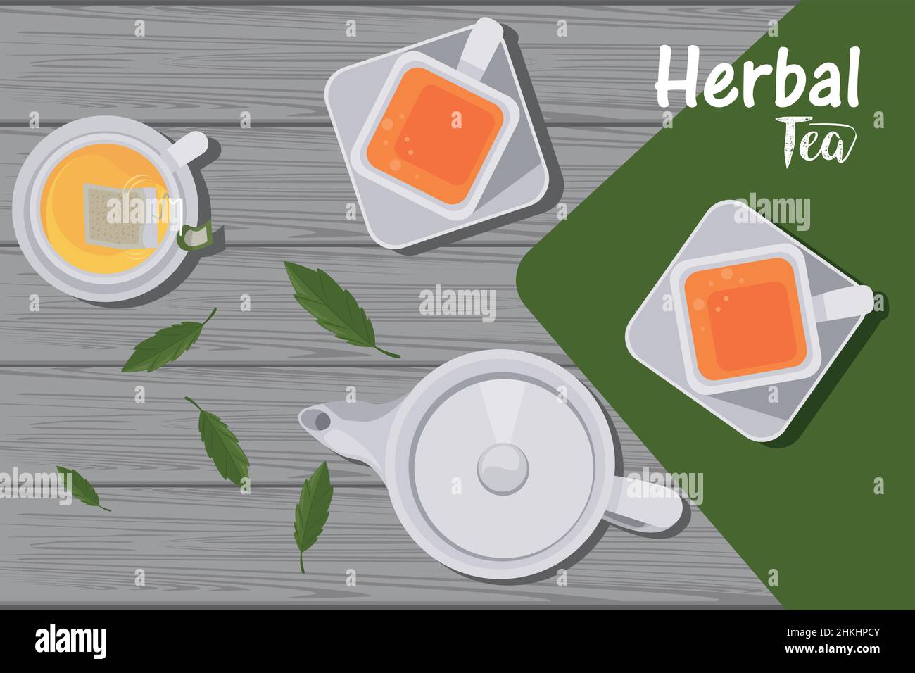 herbal tea lettering with cups Stock Vector Image & Art - Alamy