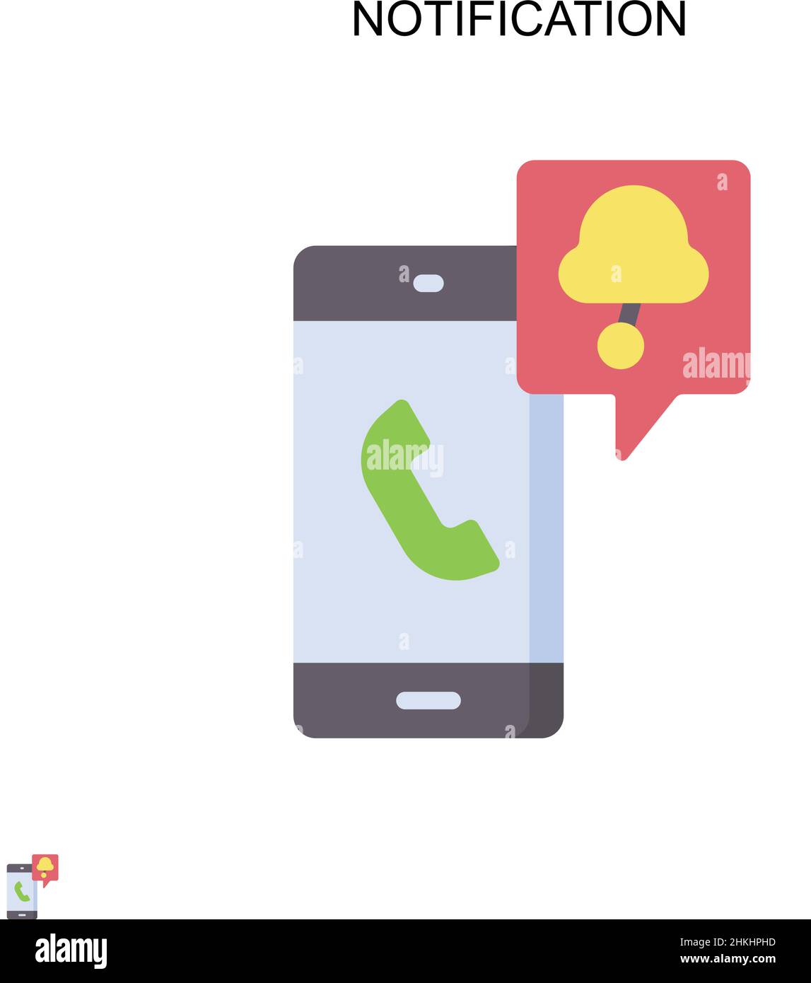 Notification Simple vector icon. Illustration symbol design template ...