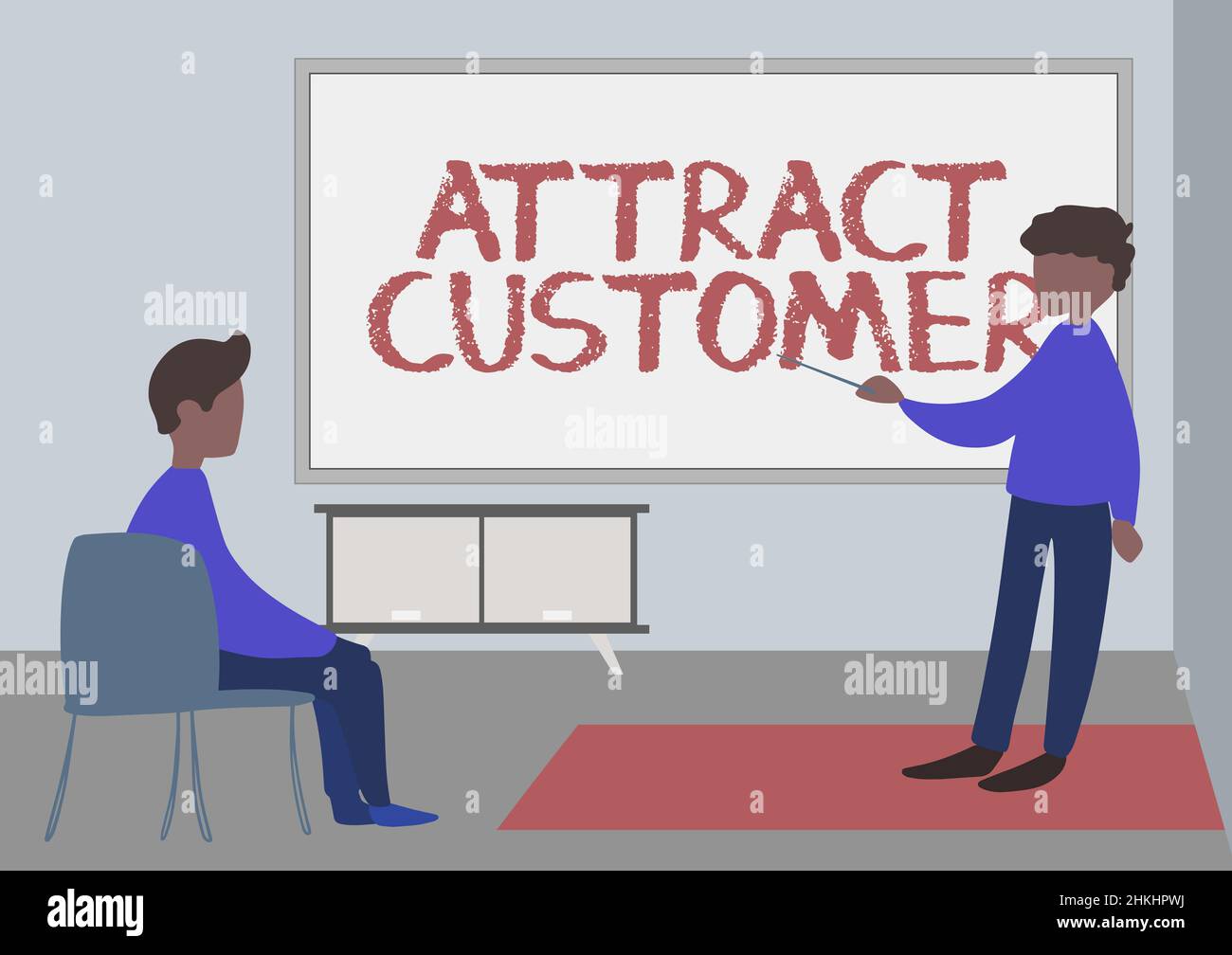 Hand writing sign Attract Customer. Business approach to bring more ...