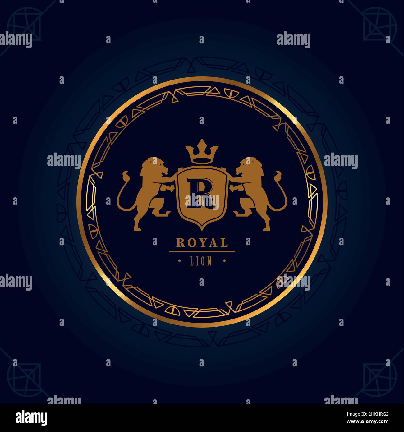 royal lion golden lettering Stock Vector Image & Art - Alamy