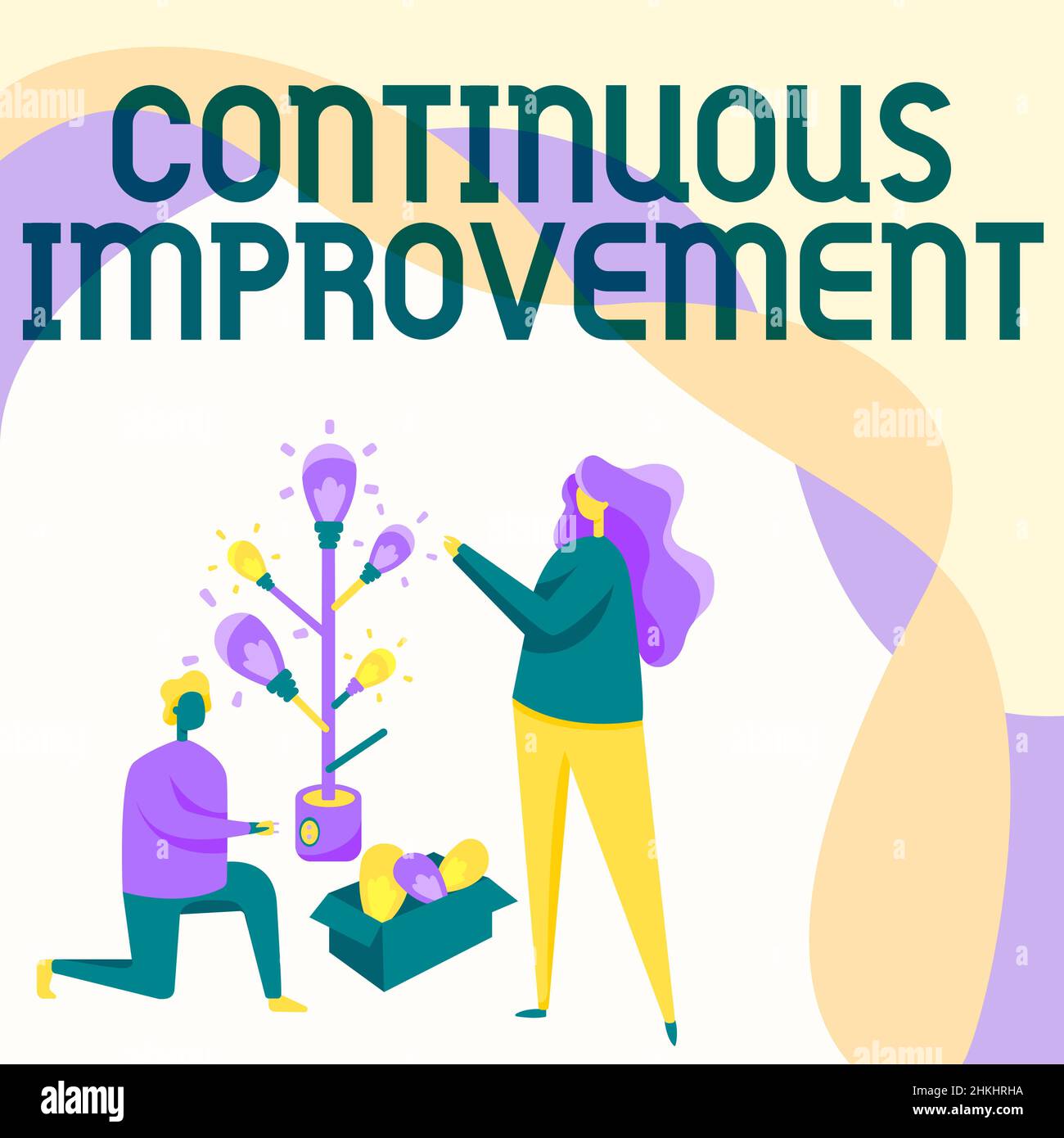 Sign displaying Continuous Improvement. Word Written on Ongoing Effort ...