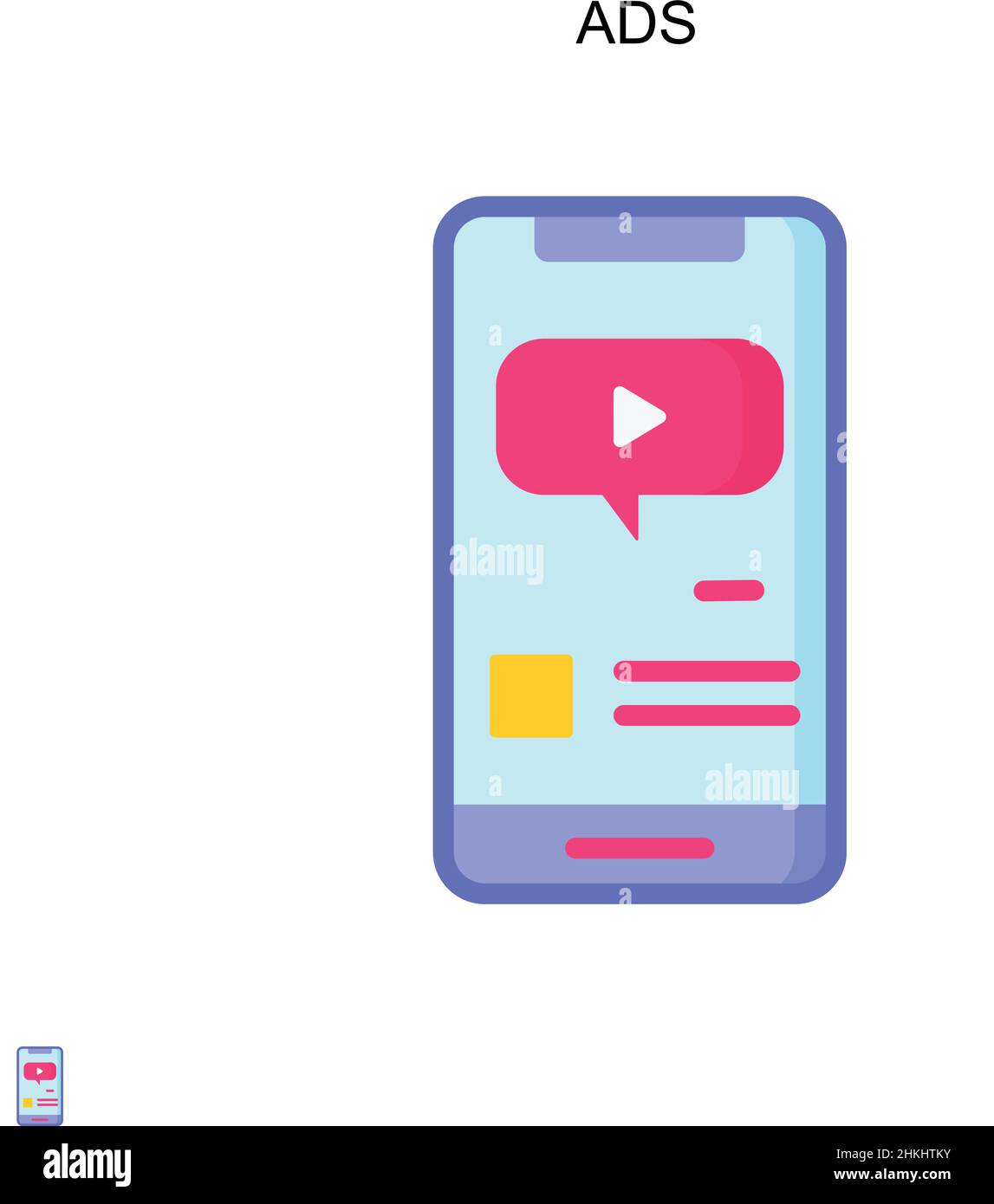 Ads Simple vector icon. Illustration symbol design template for web ...