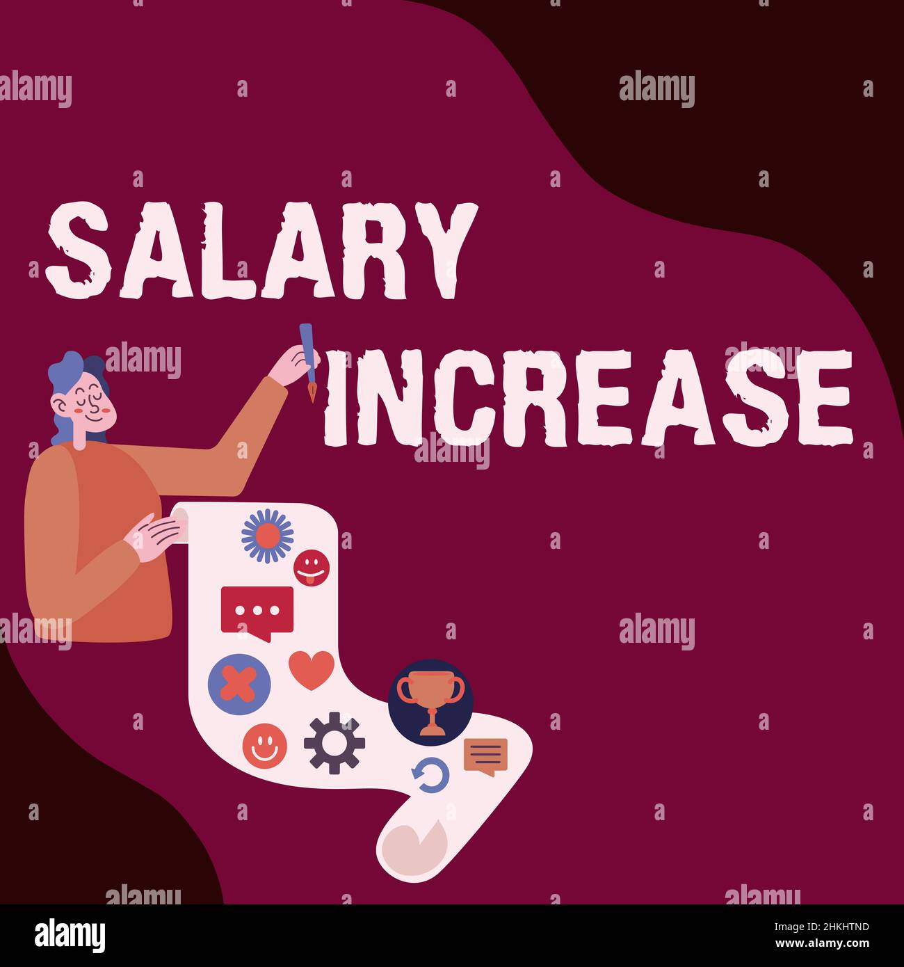 Conceptual caption Salary Increase. Concept meaning an increase in the ...