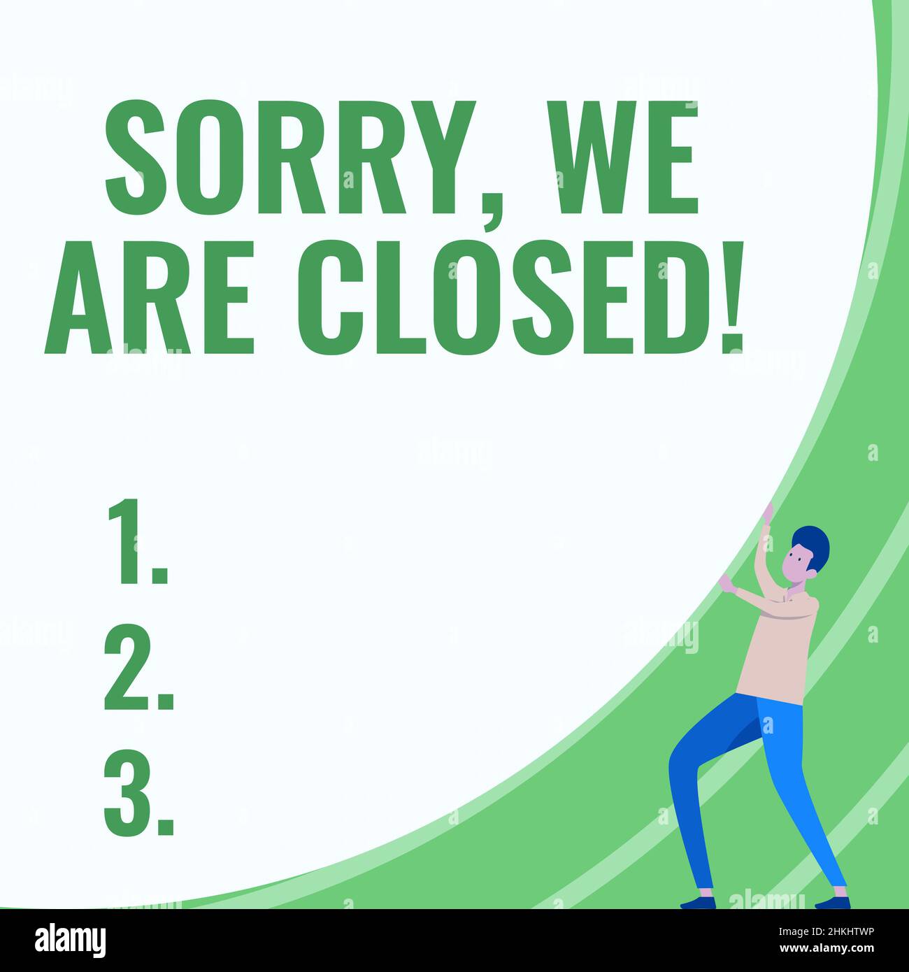Text caption presenting Sorry, We Are Closed. Business idea apologize ...