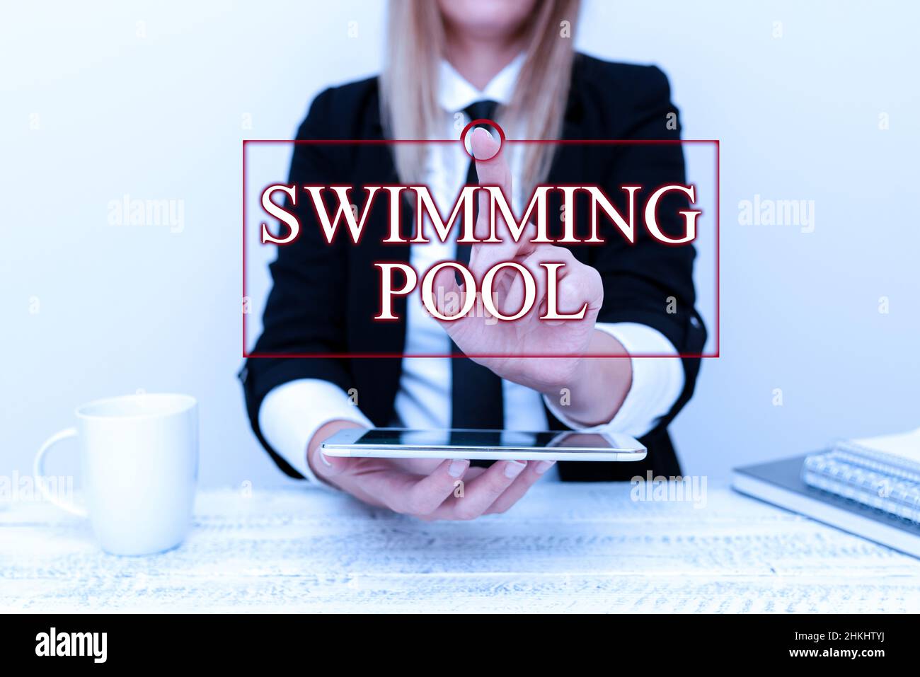 Sign displaying Swimming Pool. Business idea Structure designed to hold ...