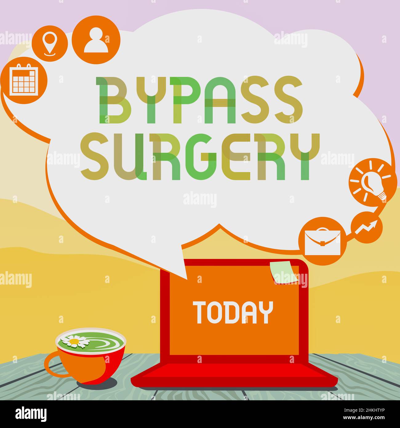 Sign displaying Bypass Surgery. Word Written on type of surgery that ...
