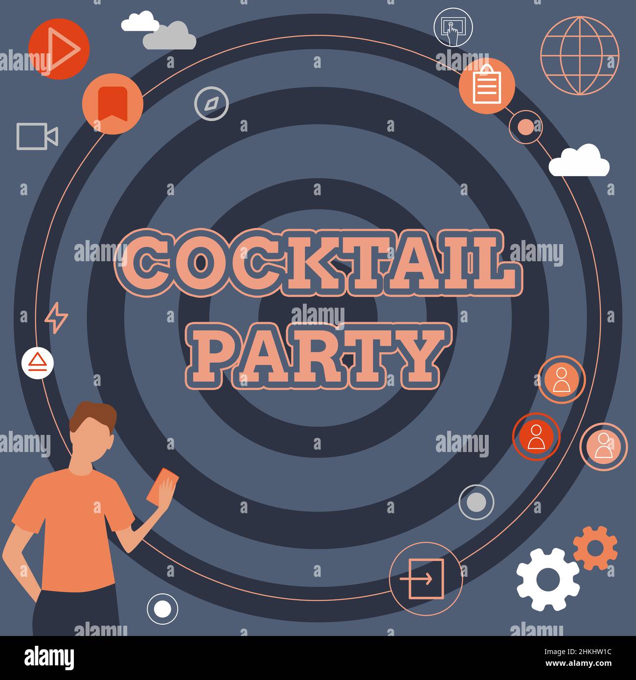 Text caption presenting Cocktail Party. Business concept formal party ...