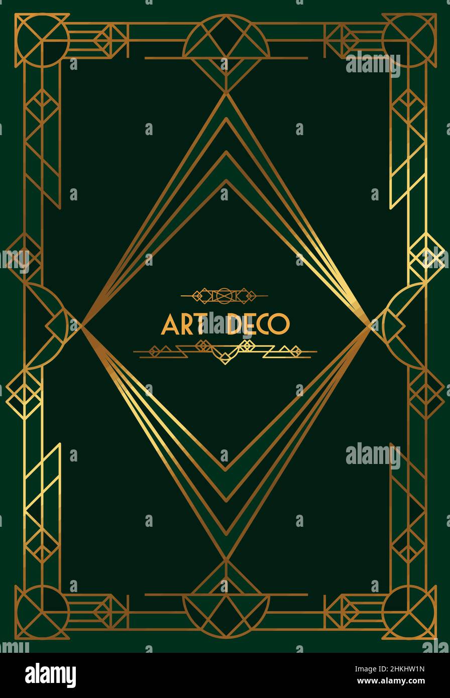 art deco lettering golden frame Stock Vector Image & Art - Alamy