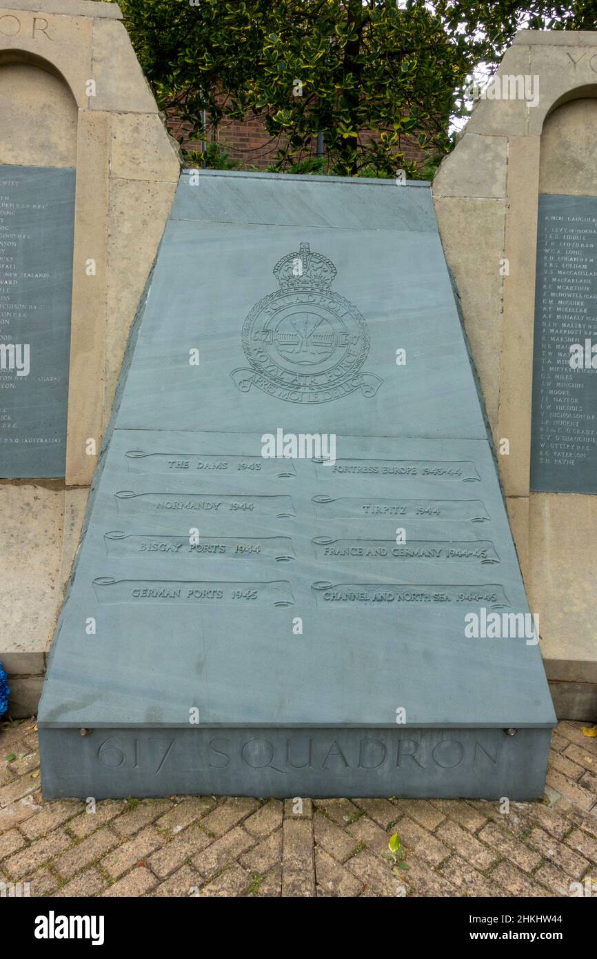 The Dambusters Memorial in Woodhall Spa, Lincolnshire, UK. The 617 ...