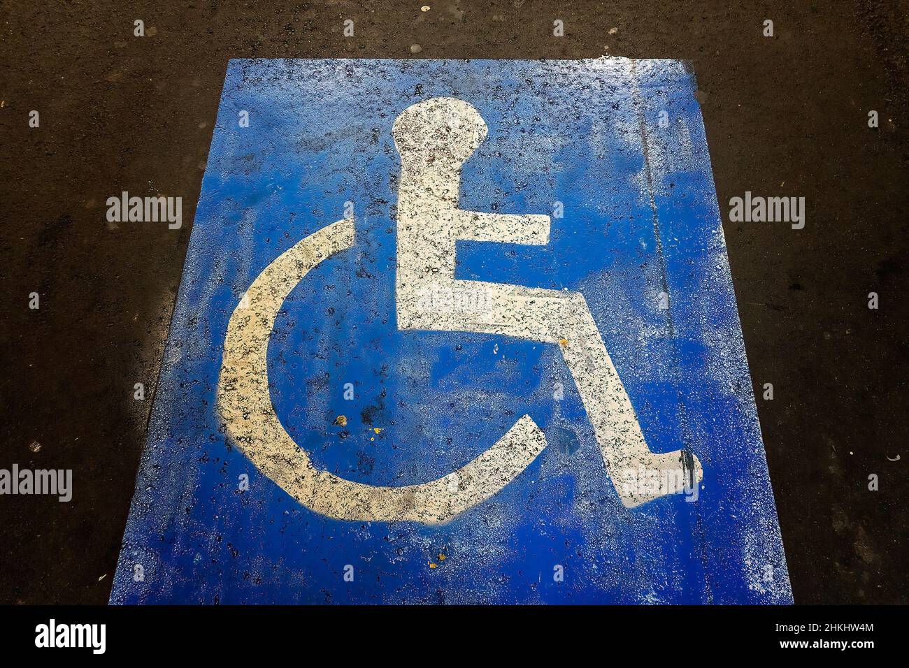 Disabled car parking bay painted hi-res stock photography and images ...