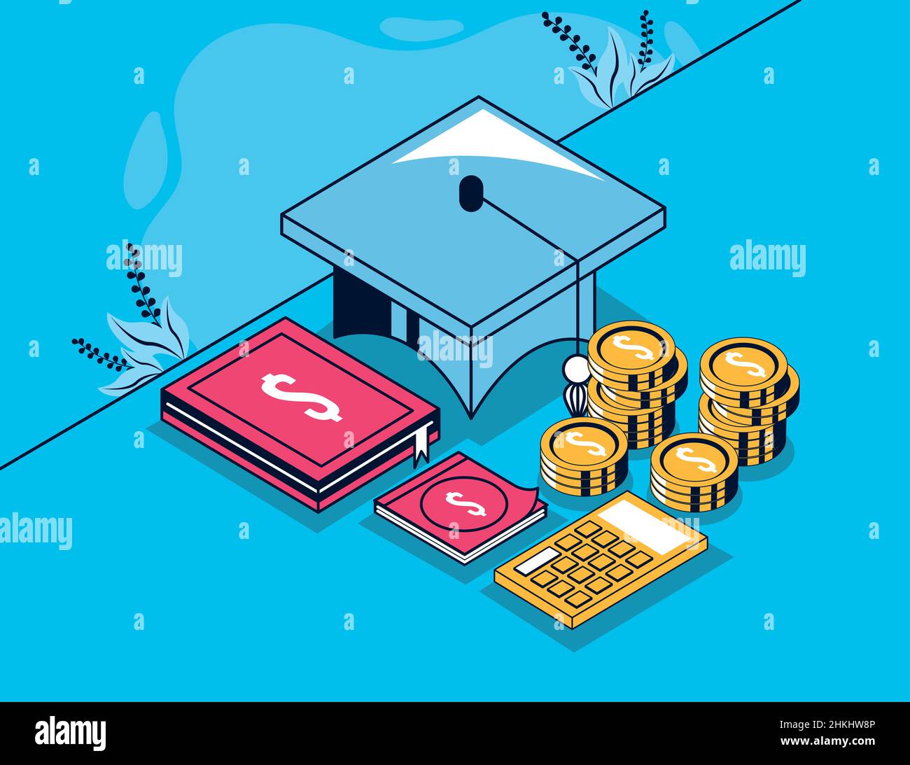 education loans with graduation hat Stock Vector Image & Art - Alamy