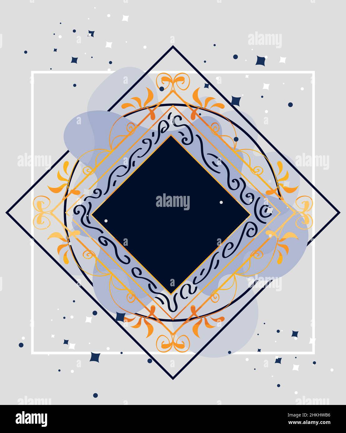 Elegant rhombus golden frame Stock Vector Images - Alamy