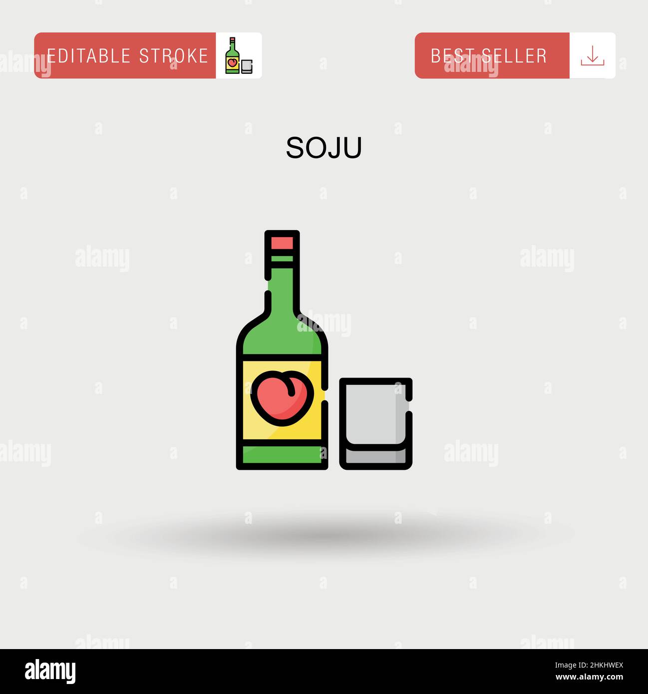 Soju Simple vector icon Stock Vector Image & Art - Alamy