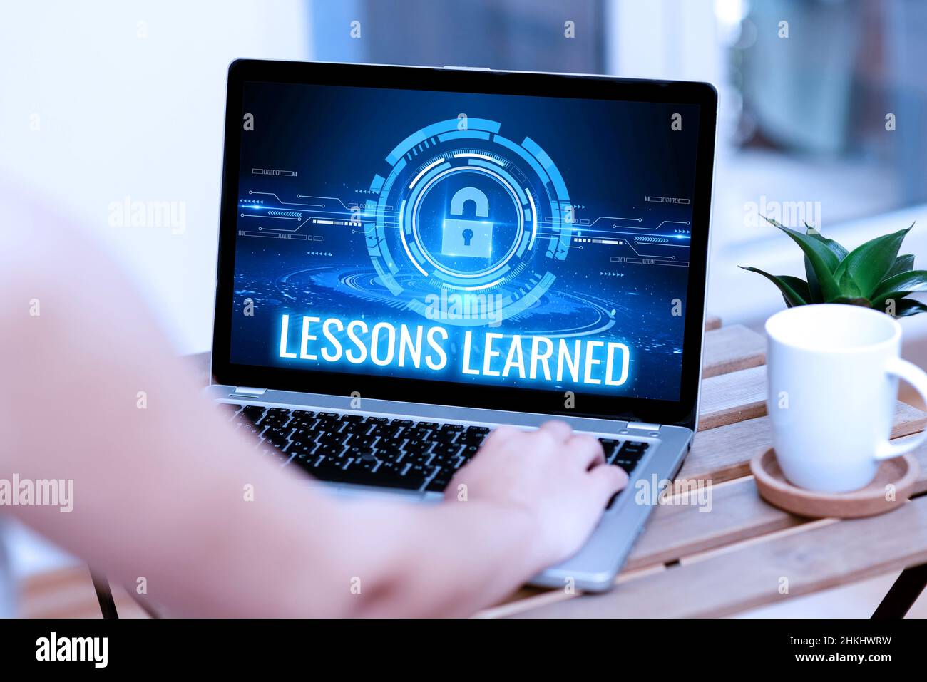 Sign displaying Lessons Learned. Word Written on experiences garnered ...