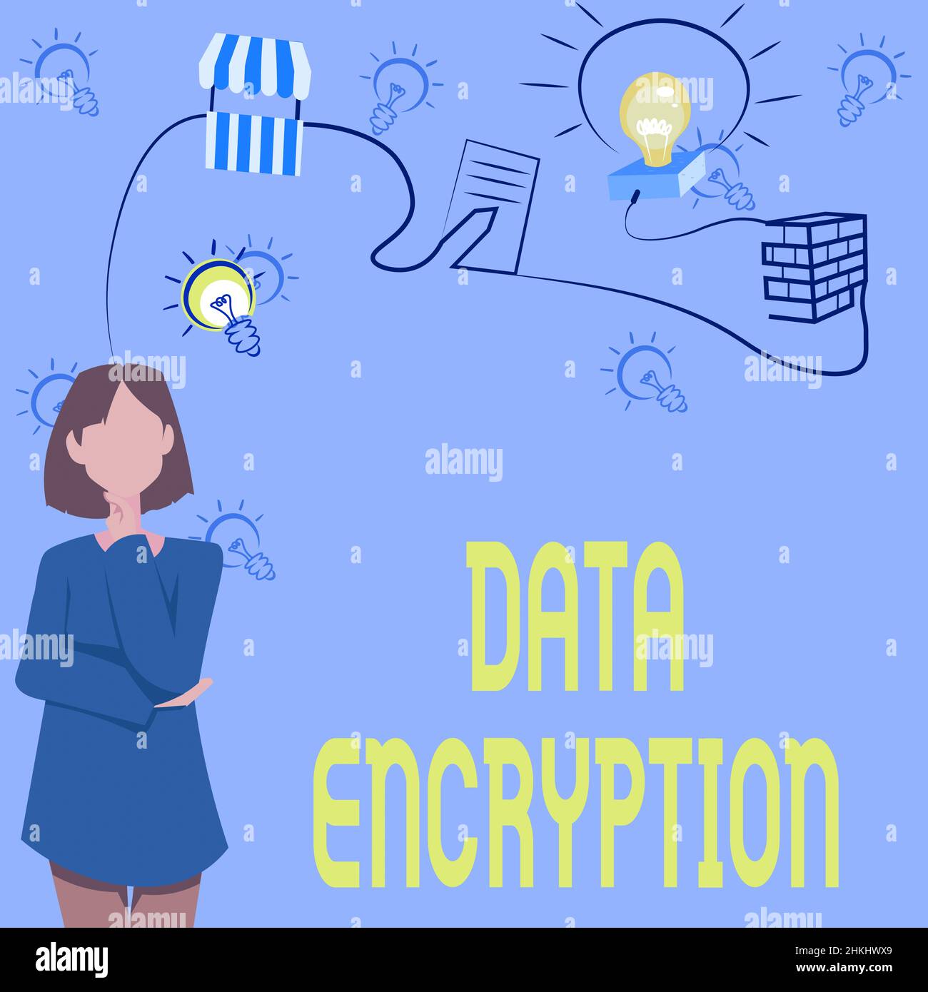 Text showing inspiration Data Encryption. Internet Concept Symmetrickey algorithm for the ...