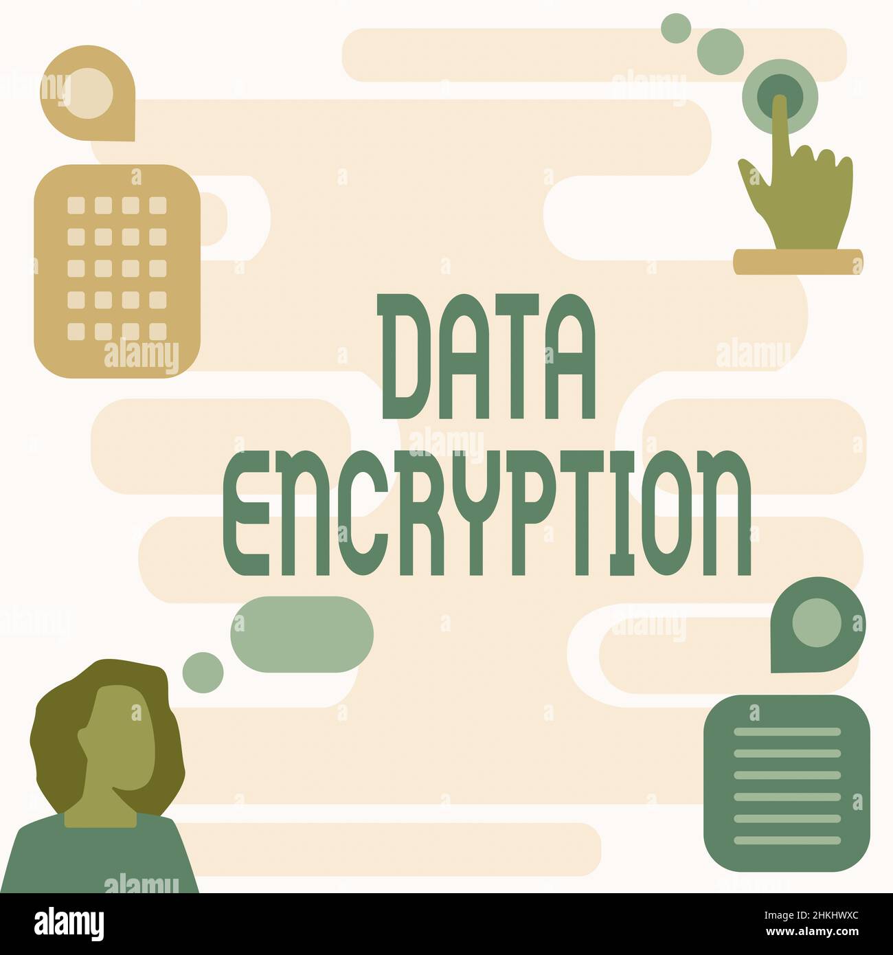 Conceptual Caption Data Encryption Word Written On Symmetrickey Algorithm For The Encrypting