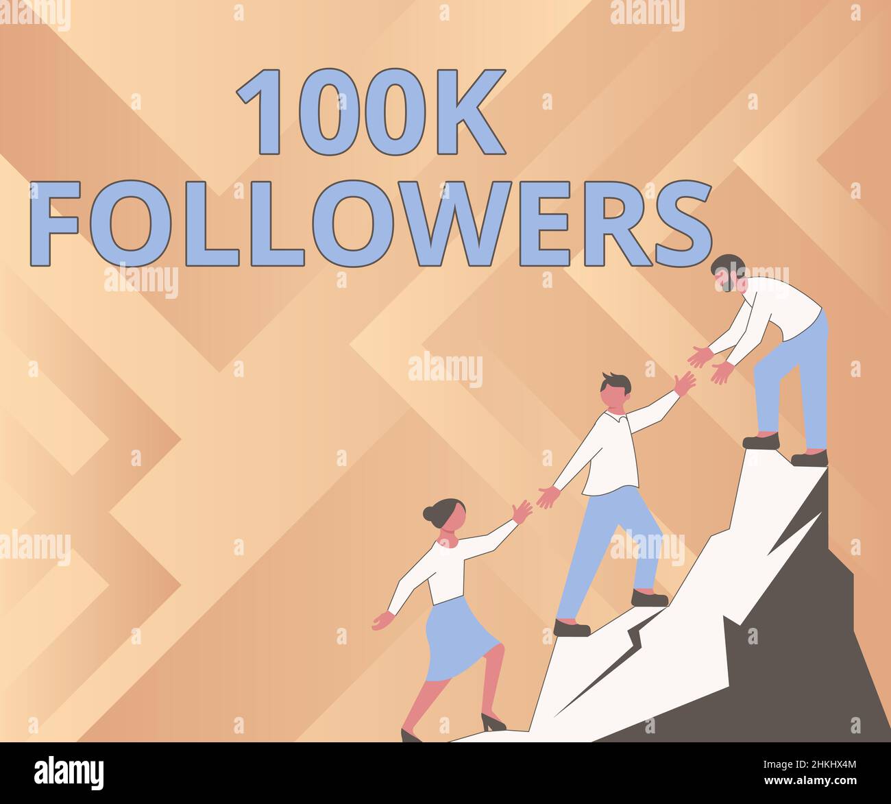 Handwriting text 100K Followers. Word for number of individuals who ...