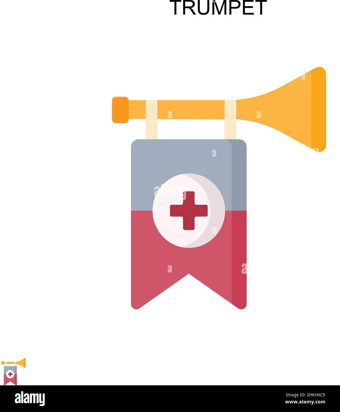 Trumpet Simple vector icon. Illustration symbol design template for web ...