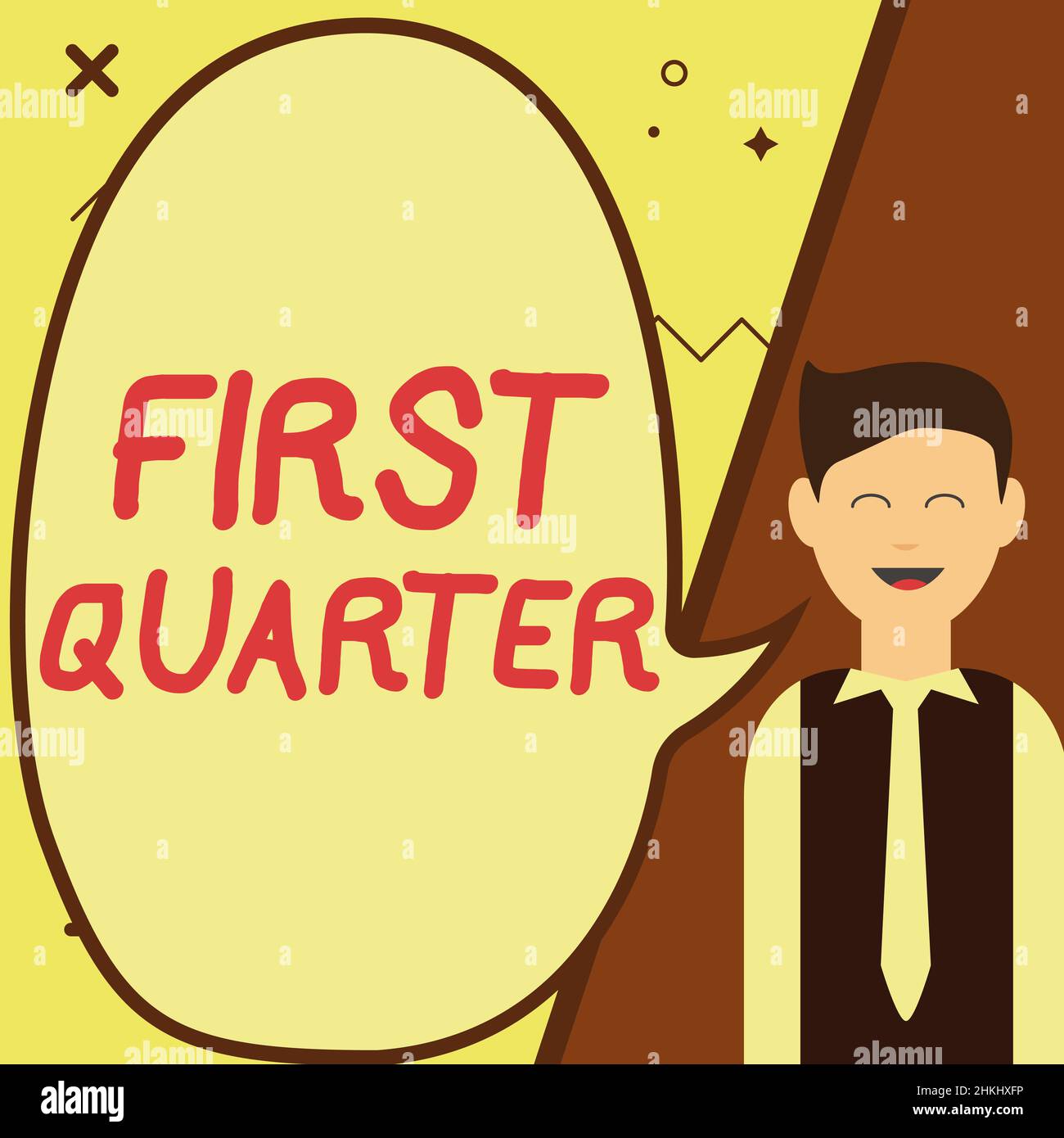 Conceptual caption First Quarter. Business concept one of the ...