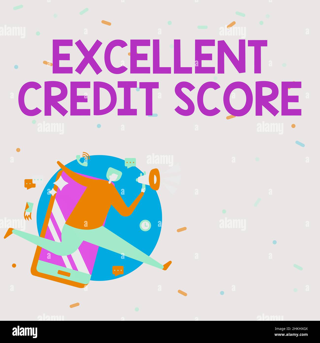 Text showing inspiration Excellent Credit Score. Concept meaning number ...