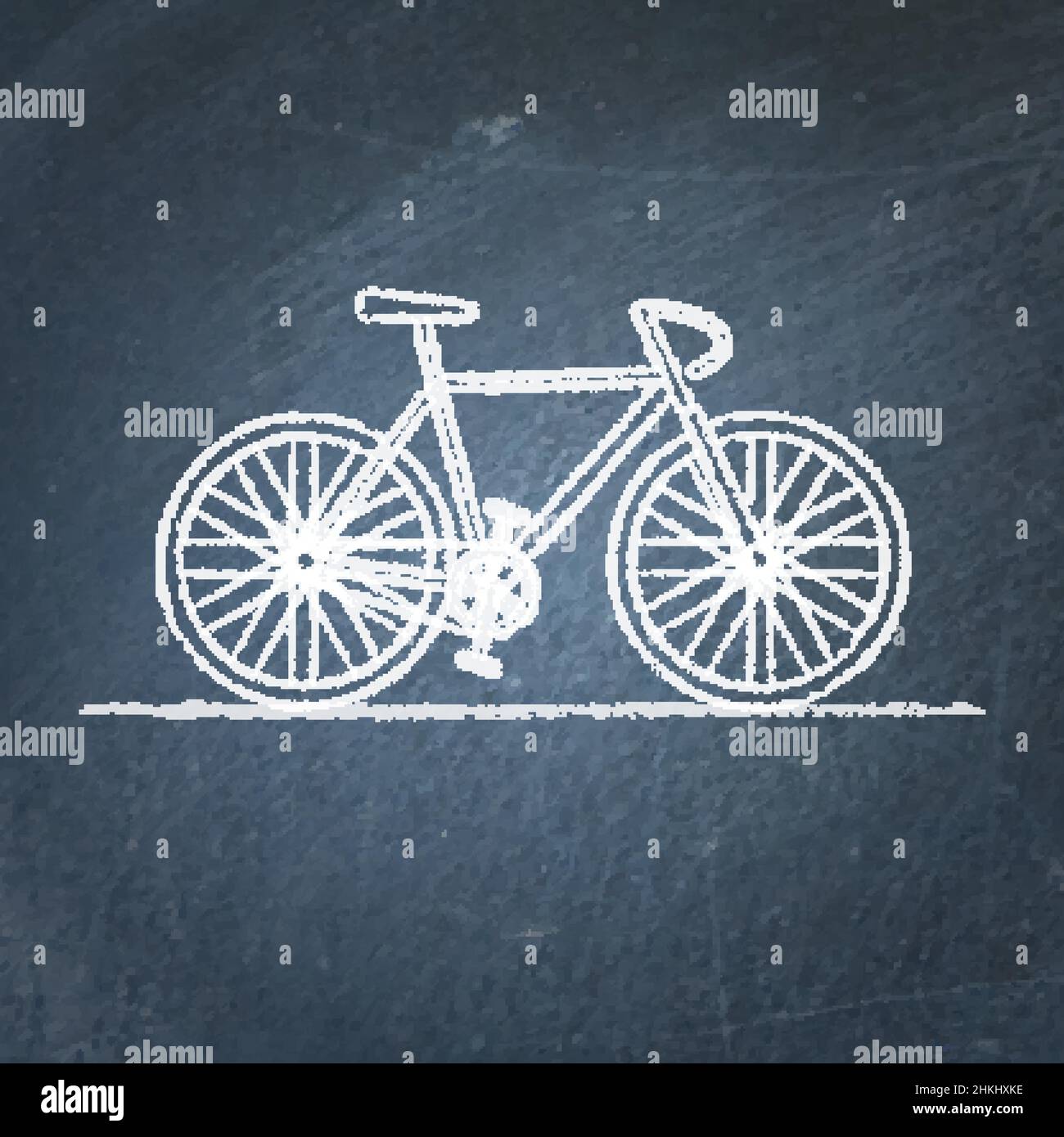 Vector chalk sketch of bicycle on blackboard Stock Vector Image & Art ...