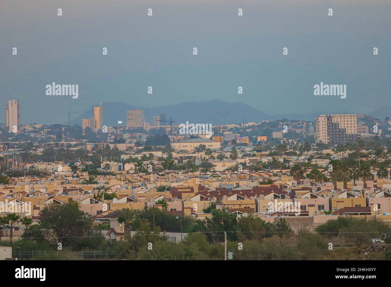 General view of the city of Hermosillo, urban area, city landscape ...