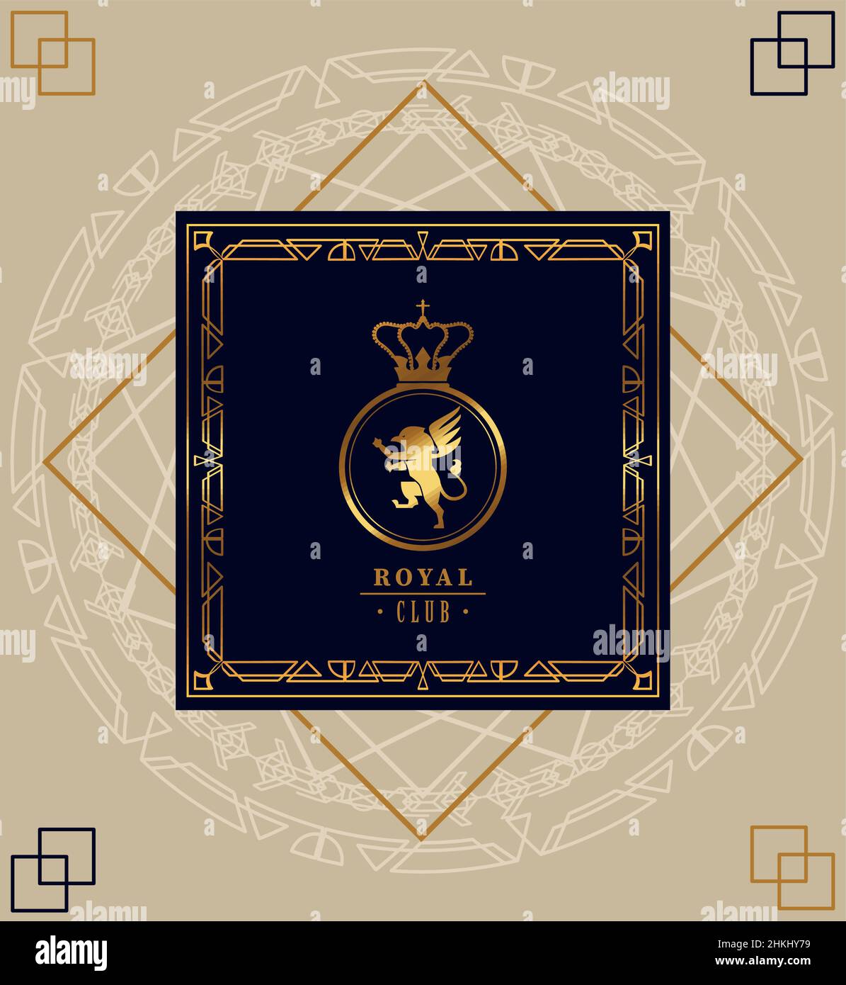 royal club lettering with lion Stock Vector Image & Art - Alamy