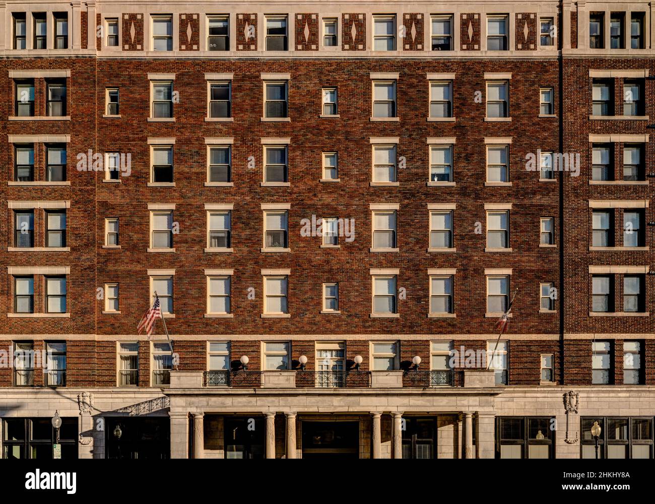Architectural elevation photography of turn of the century building. A ...