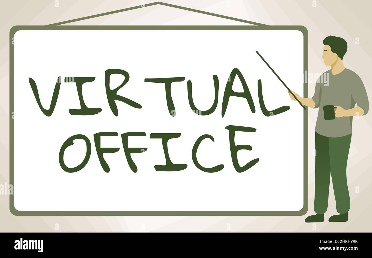 Text showing inspiration Virtual Office. Concept meaning part of ...