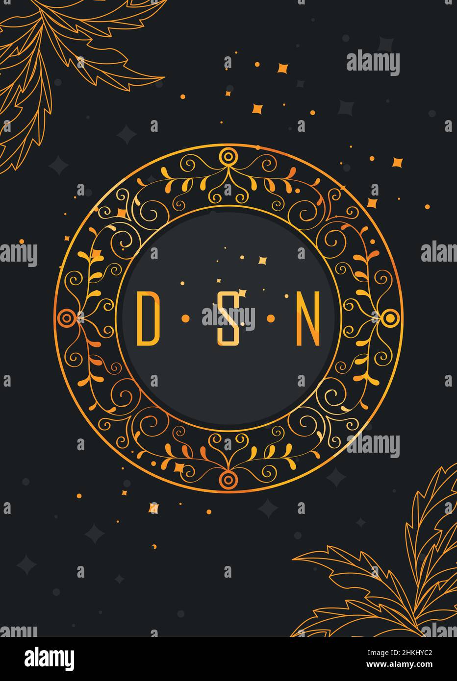 golden circular monogram with letters Stock Vector Image & Art - Alamy