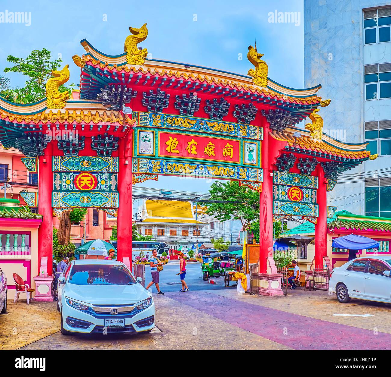 BANGKOK, THAILAND - MAY 12, 2019: The Gate of Kuan Yin Shrine, one of ...