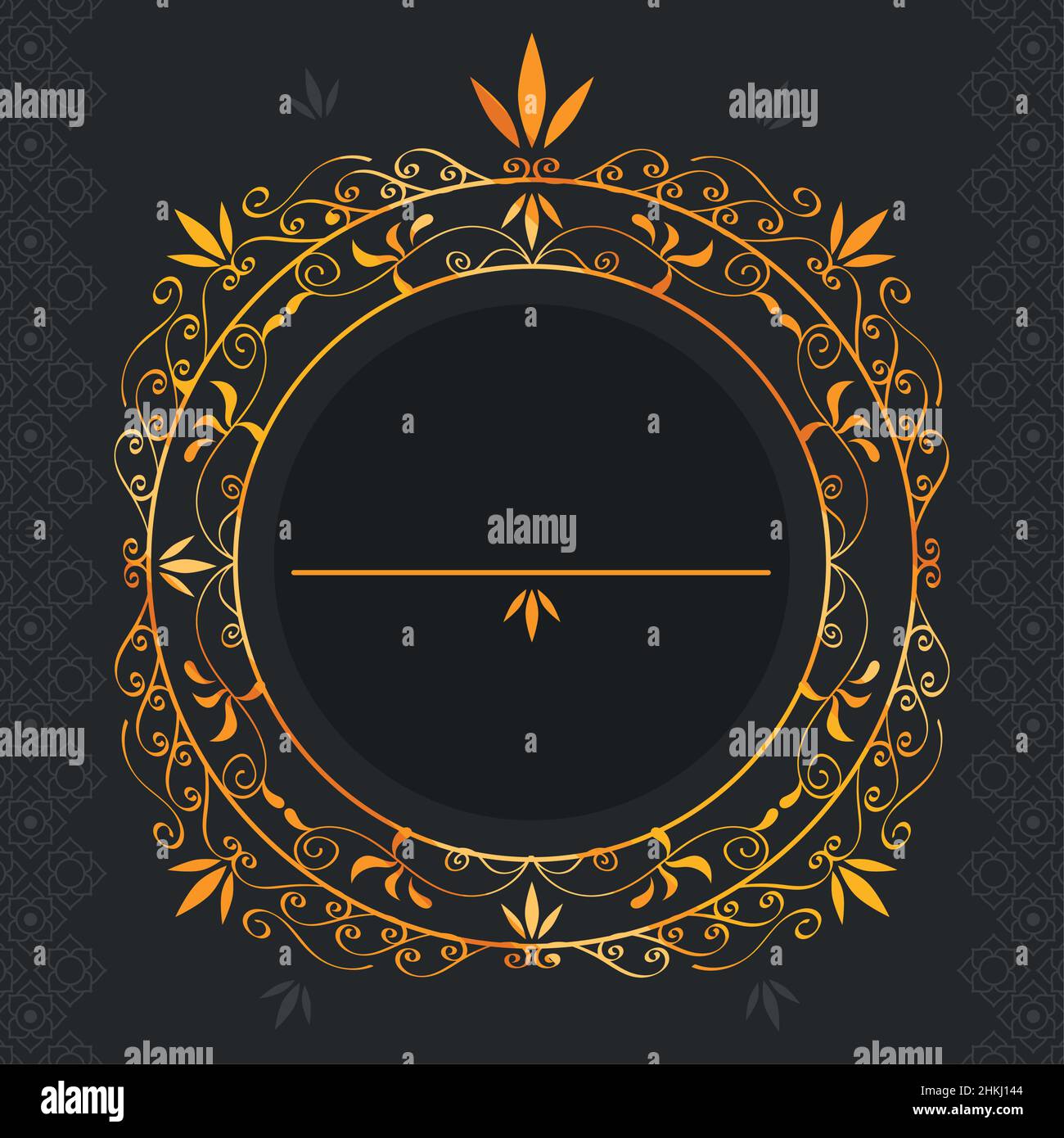 golden monogram circular frame Stock Vector Image & Art - Alamy