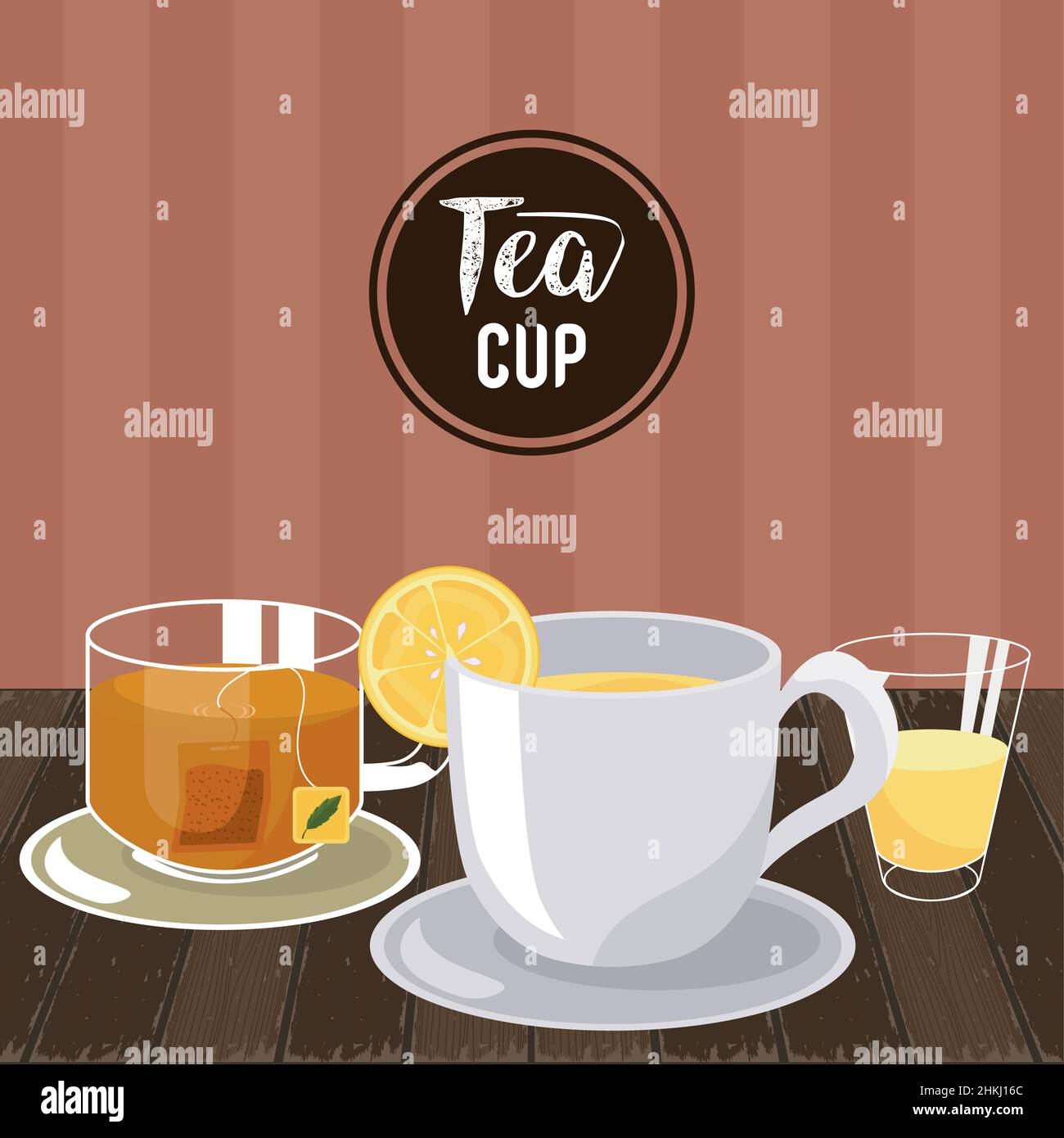 tea cup lettering with cups Stock Vector Image & Art - Alamy