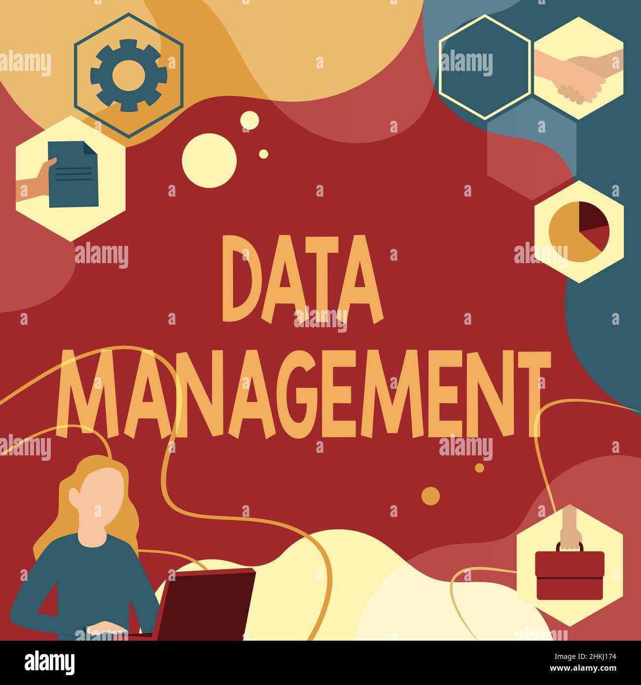 Hand writing sign Data Management. Business approach The practice of organizing and maintaining ...