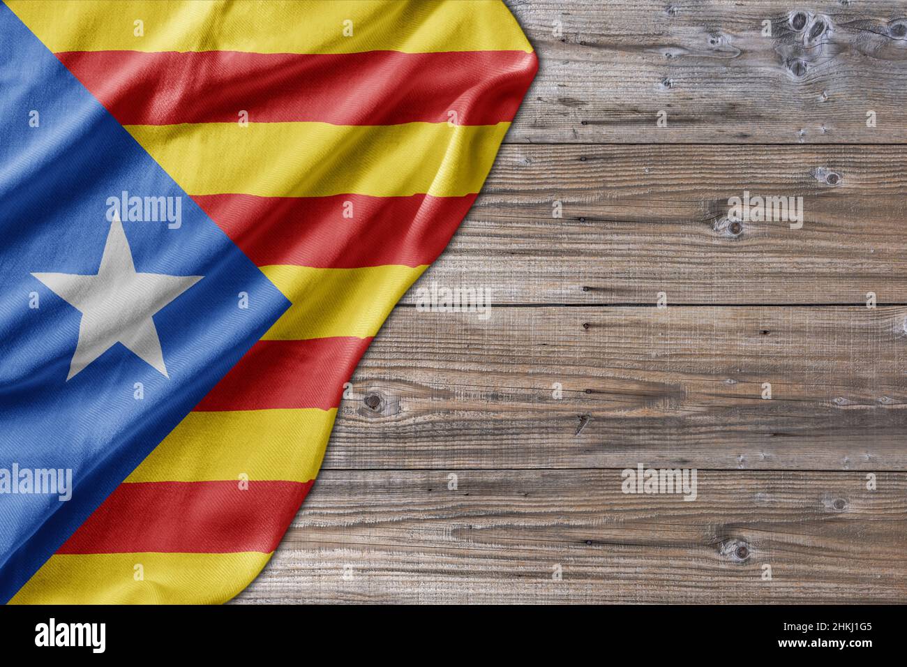 Wooden pattern old nature table board with Catalonia flag Stock Photo ...
