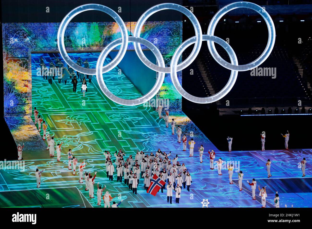 Beijing, Hebei, China. 4th Feb, 2022. Norway marches in during the ...