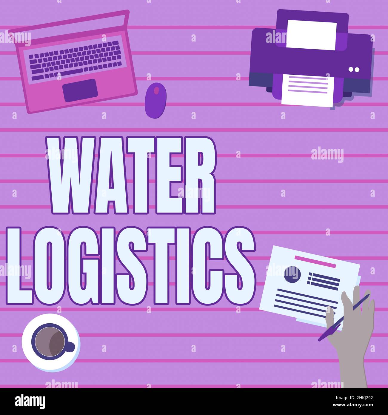 Text showing inspiration Water Logistics. Business idea Water Logistics ...