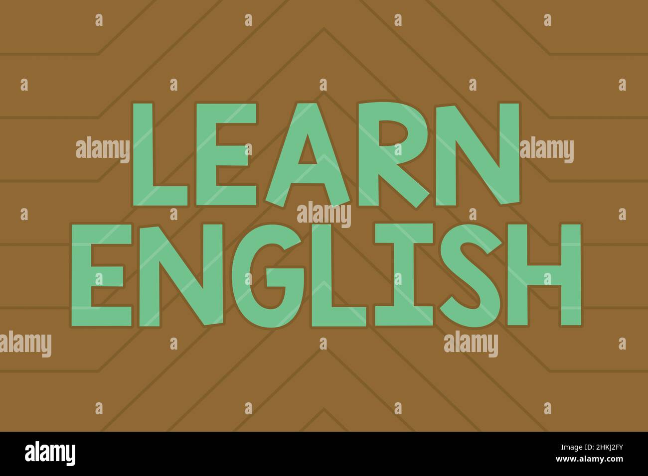 Hand writing sign Learn English. Word for to train writing and speaking ...