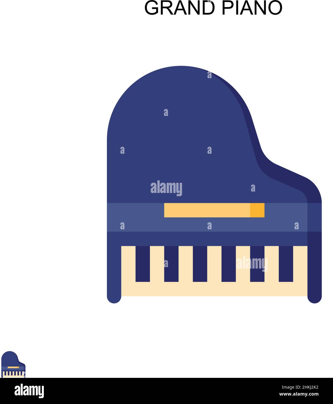 Grand piano Simple vector icon. Illustration symbol design template for ...