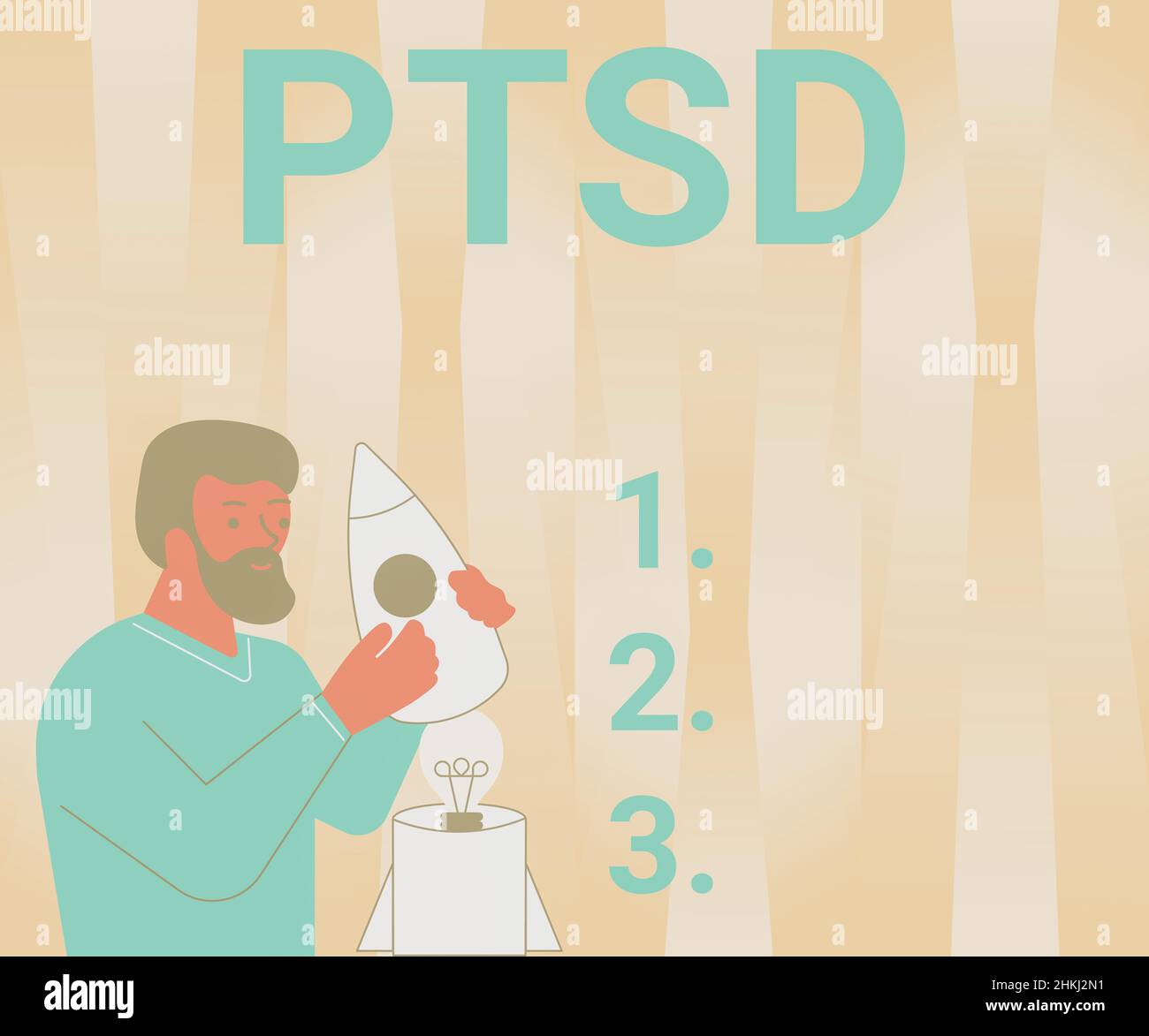 Text sign showing Ptsd. Concept meaning Post Traumatic Stress Disorder ...